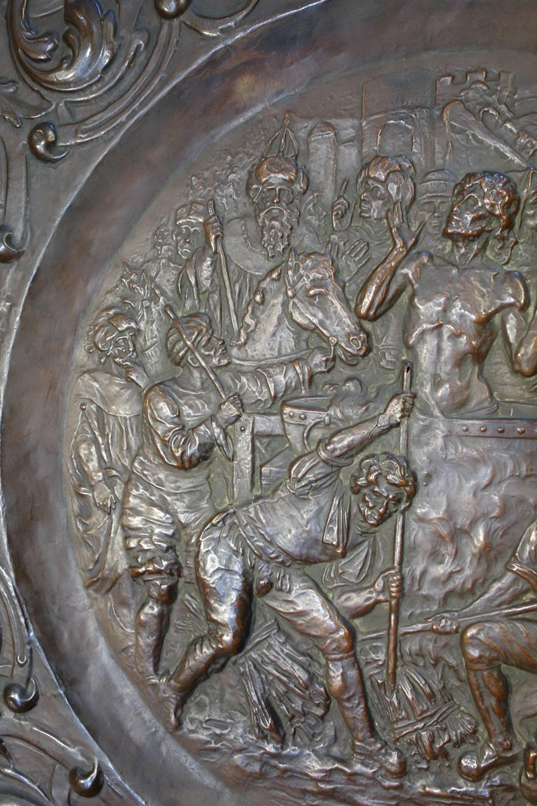 Antique Italian Large Embossed Copper Roman Plate Circa 1820 at 1stDibs