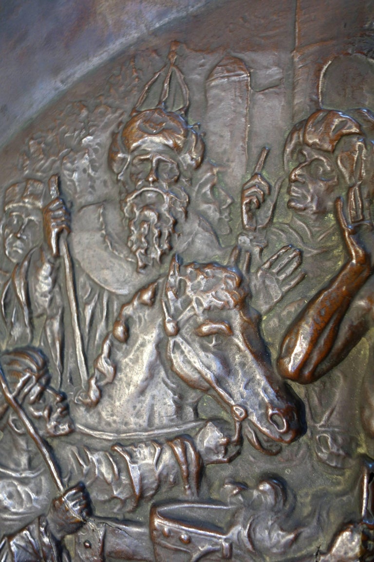 Antique Italian Large Embossed Copper Roman Plate Circa 1820 at 1stDibs