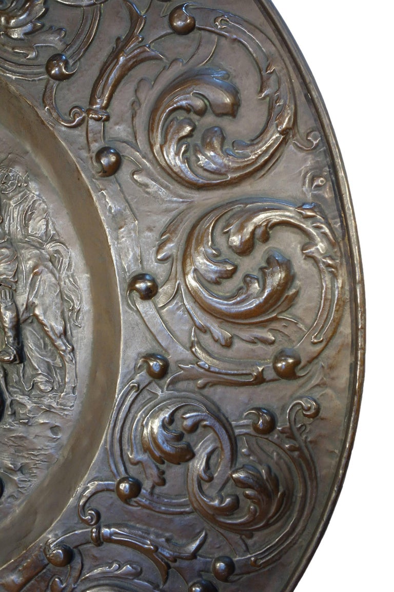Antique Italian Large Embossed Copper Roman Plate Circa 1820 at 1stDibs