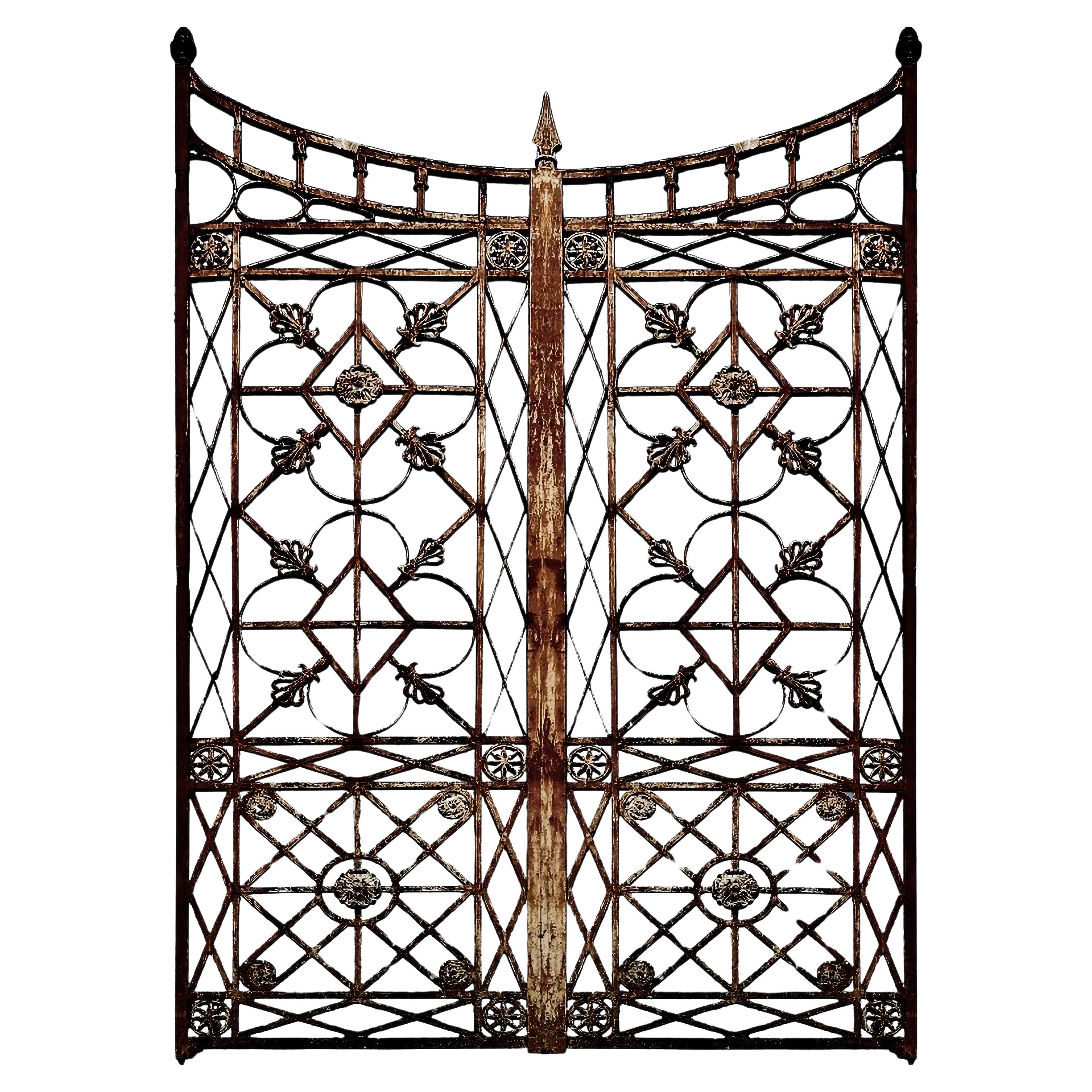 ANTIQUE ITALIAN LIBERTY ART DECO CAST IRON AND IRON GATE Early 1900s ...