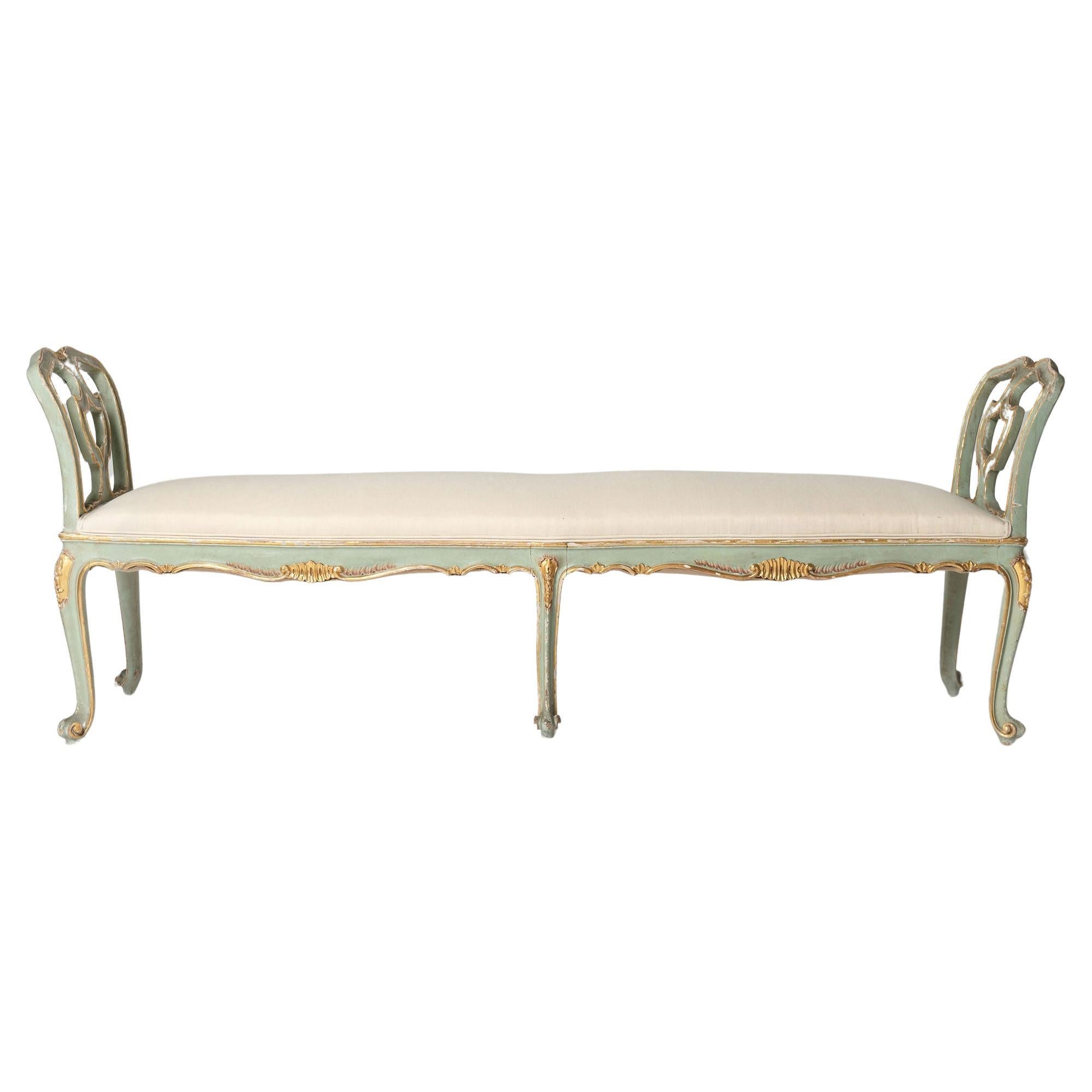 Antique Italian long bench, stool For Sale at 1stDibs