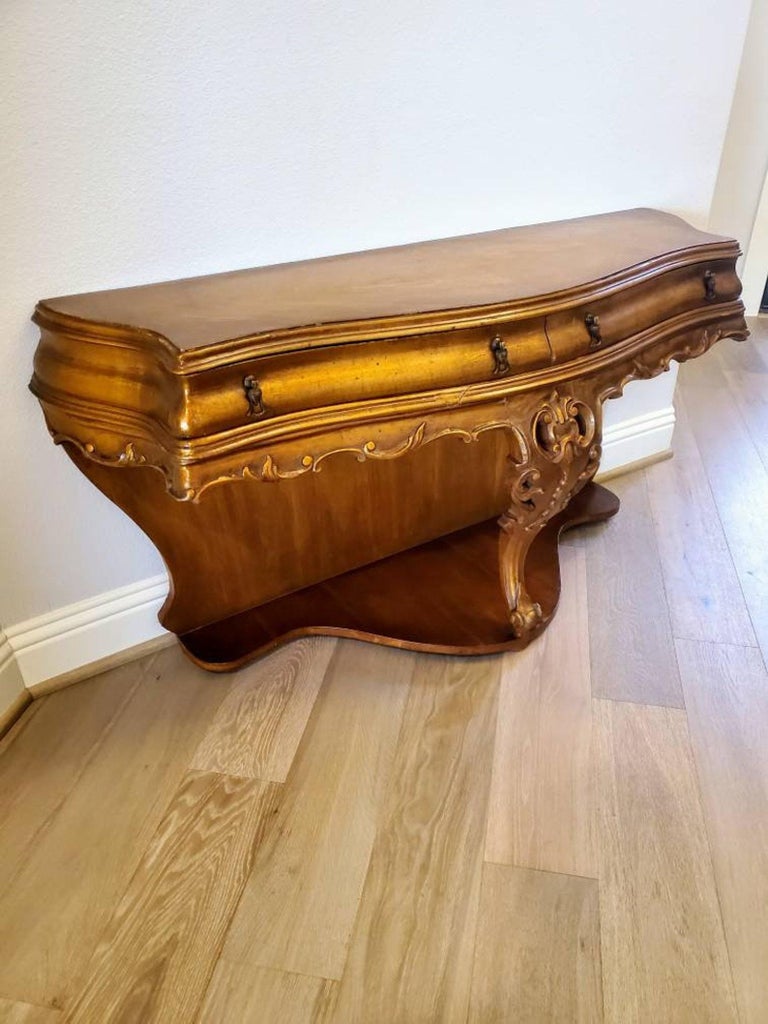 Antique Italian Louis XV Rocaille Style Bombe Demilune Table For Sale ...