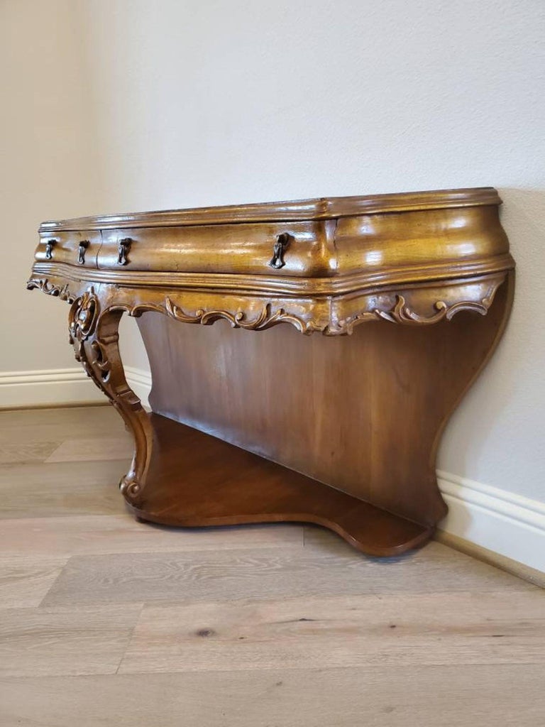 Antique Italian Louis XV Rocaille Style Bombe Demilune Table For Sale ...