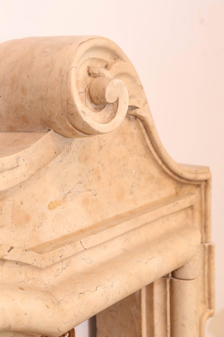Antique Italian Marble Fireplace with Cartouche at 1stDibs