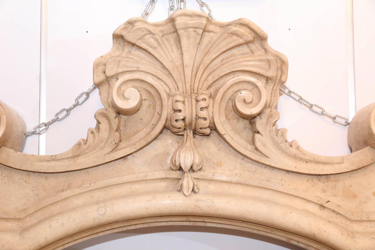 Antique Italian Marble Fireplace with Cartouche at 1stDibs
