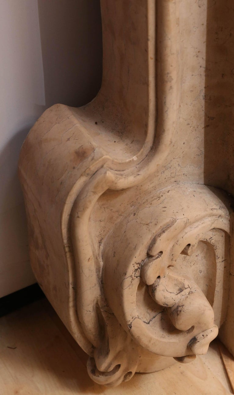 Antique Italian Marble Fireplace with Cartouche at 1stDibs