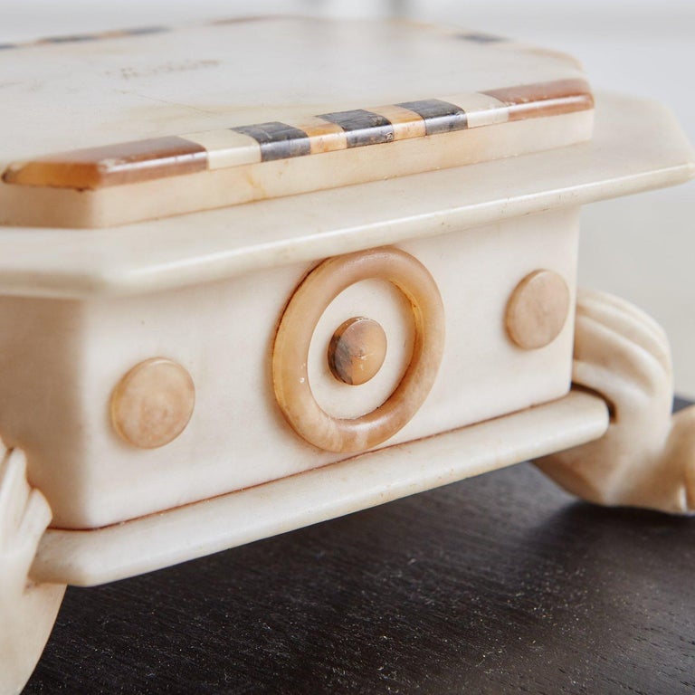 Antique Italian Marble Footed Box For Sale at 1stDibs