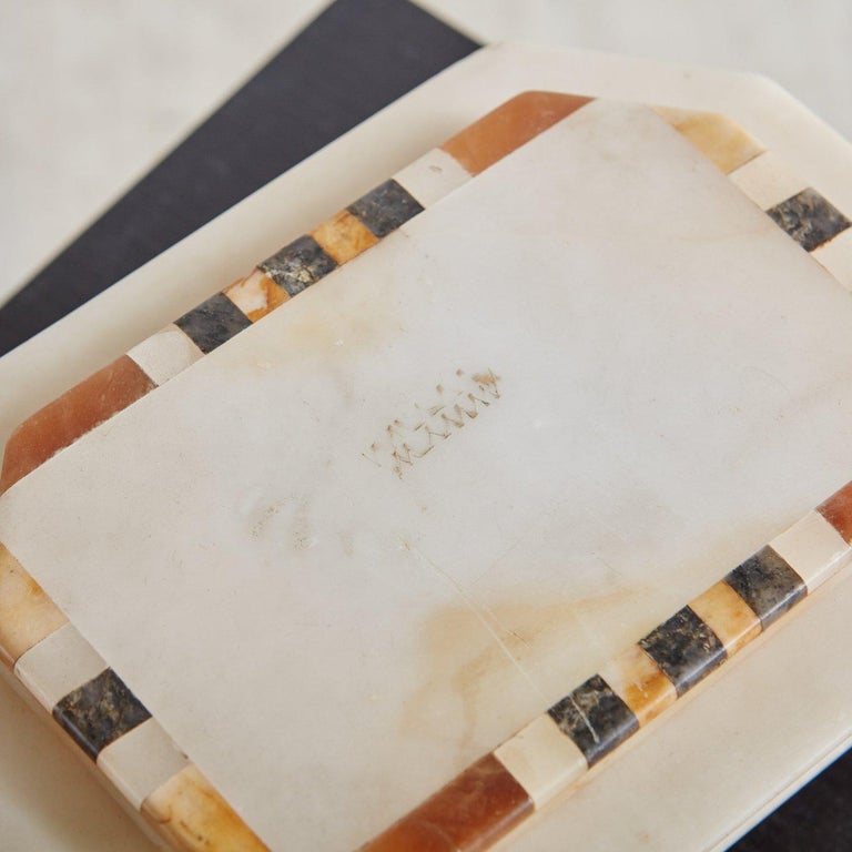 Antique Italian Marble Footed Box For Sale at 1stDibs