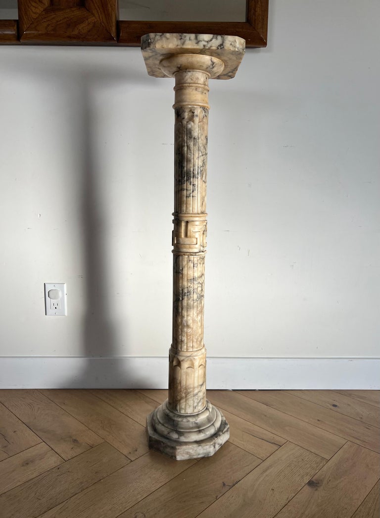 Antique Italian Marble Pedestal, Late 19th Century at 1stDibs