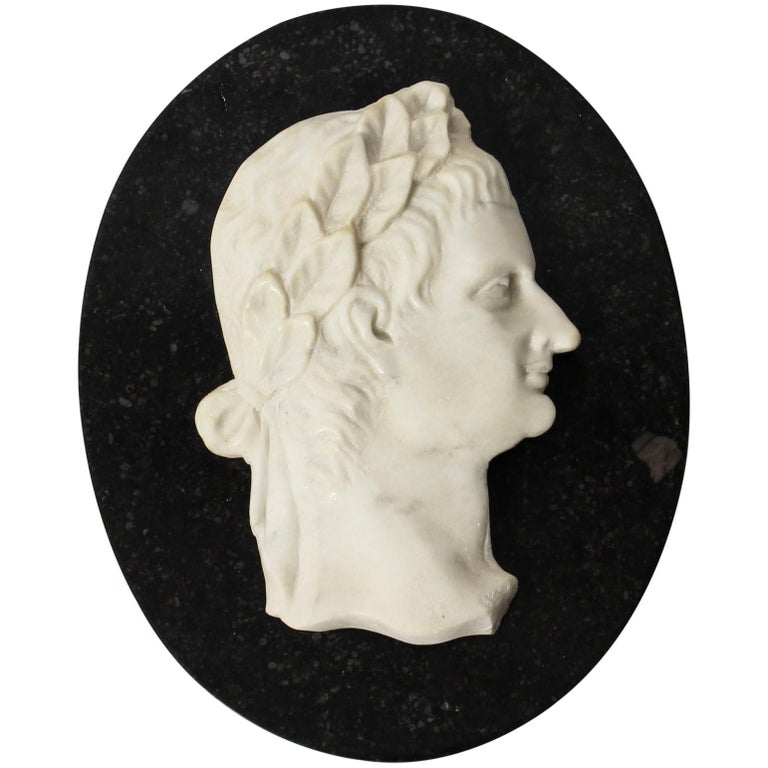 Antique Italian Marble Profile Plaque of Roman Emperor Claudius, 19th ...