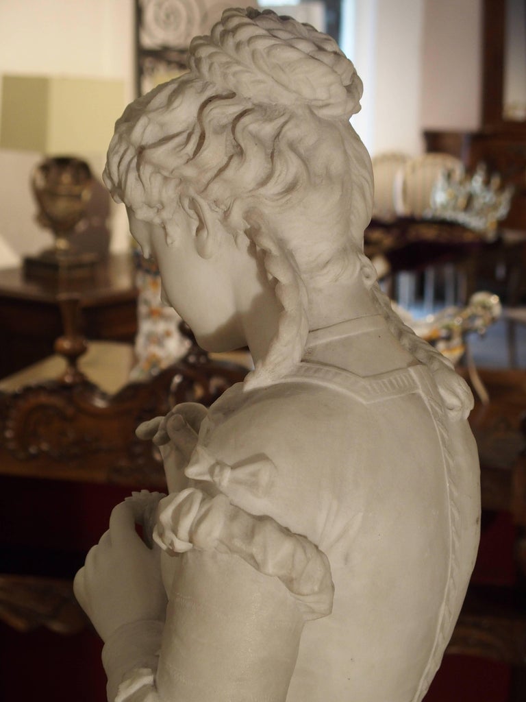 Antique Italian Marble Statue of a Woman, Late 19th Century at 1stDibs