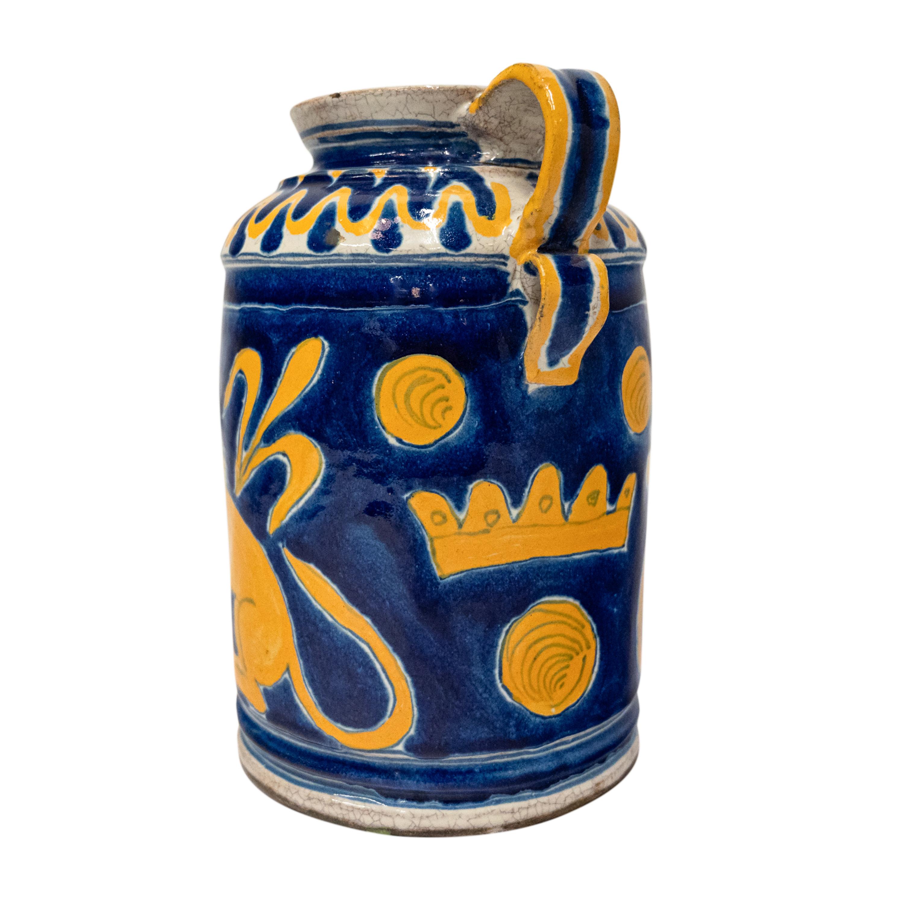 Antique Italian Montelupo Majolica Renaissance Boccale Armorial Jug ...