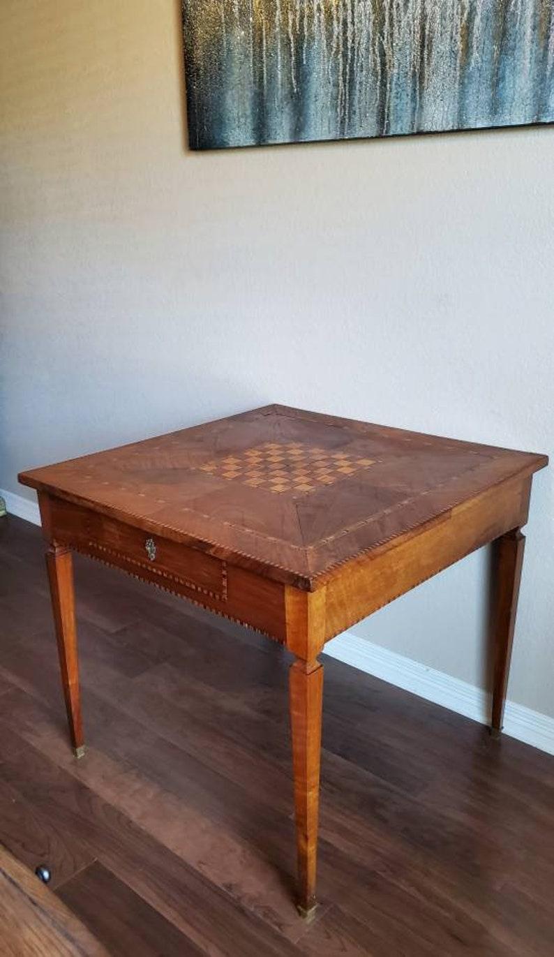 Antique Italian Neoclassical Louis XVI Inlaid Games Table For Sale at ...