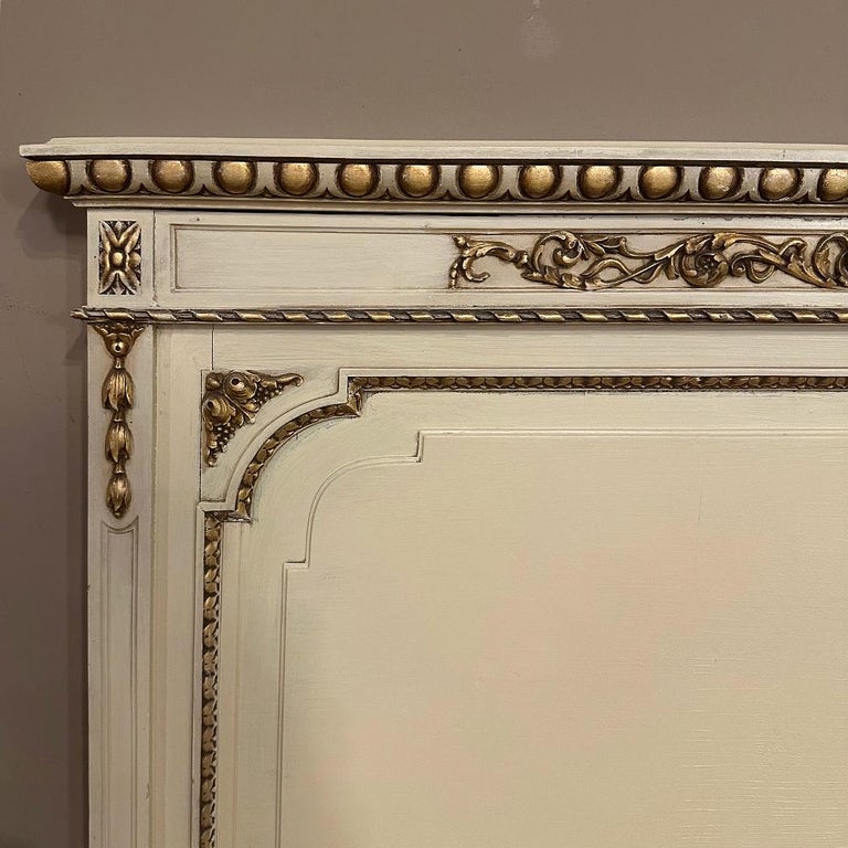 Antique Italian Neoclassical Painted Queen Bed For Sale at 1stDibs