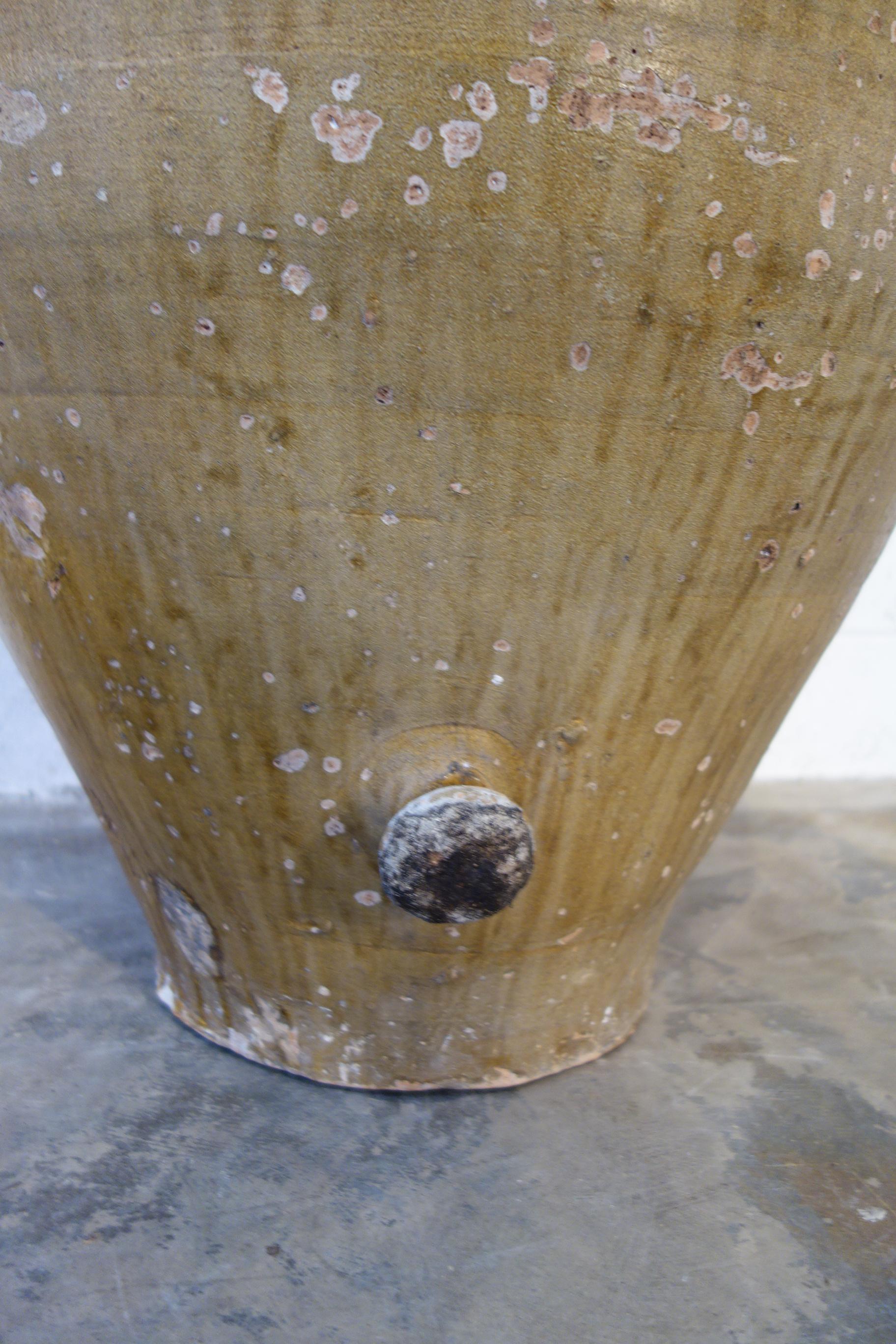 Antique Italian Orcio Puglia Large Jar Dark Umber and Ochre Glaze at ...