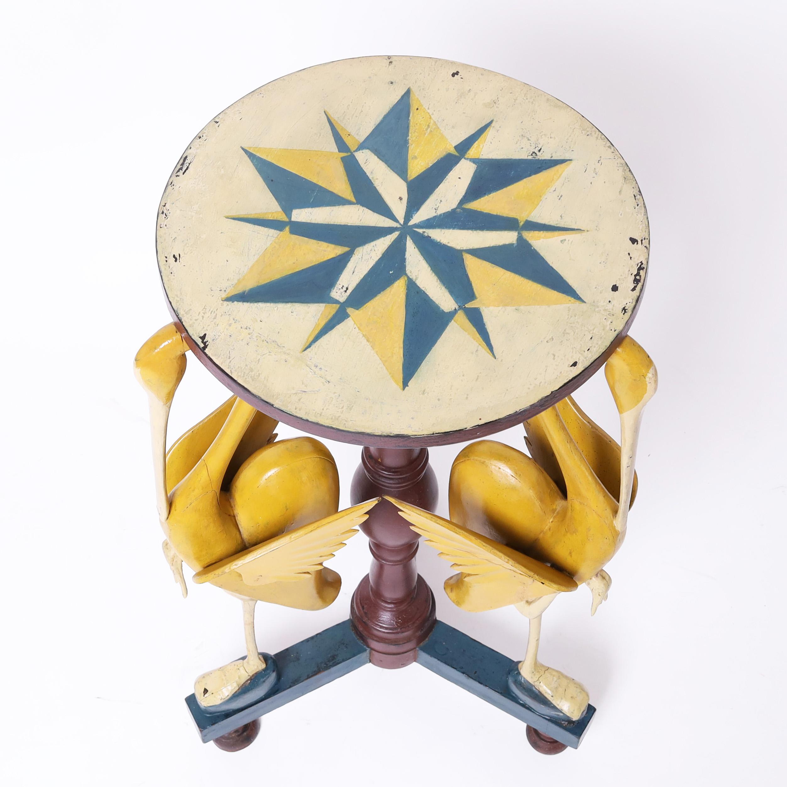 Antique Italian Painted Stork Stand or Table For Sale at 1stDibs