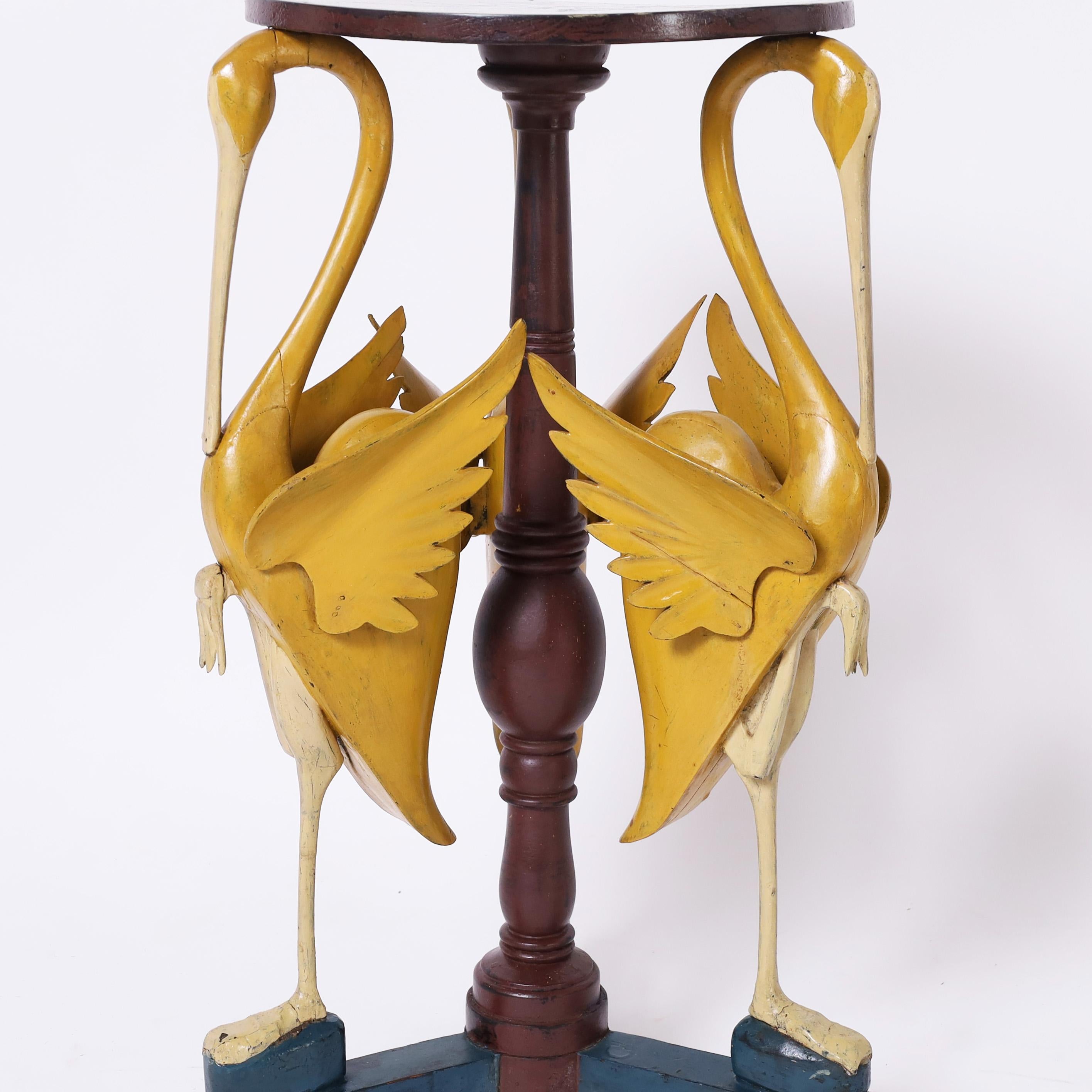 Antique Italian Painted Stork Stand or Table For Sale at 1stDibs