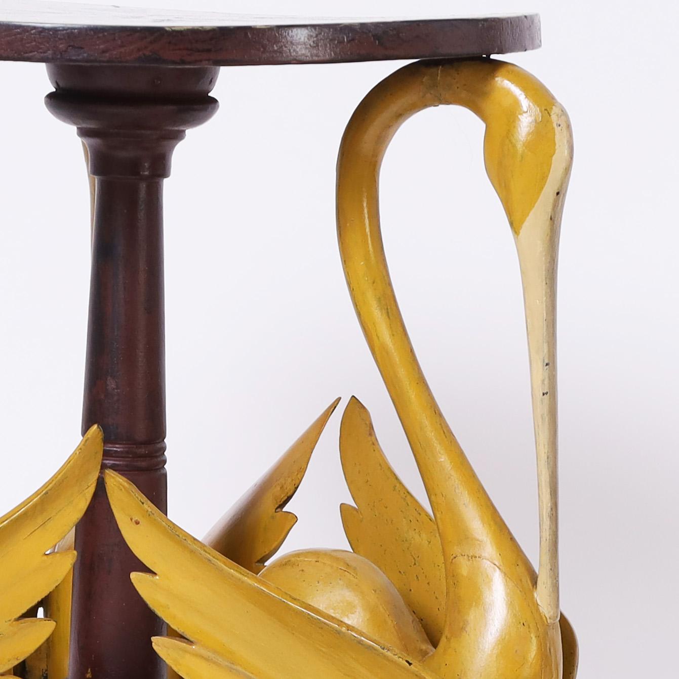 Antique Italian Painted Stork Stand or Table For Sale at 1stDibs