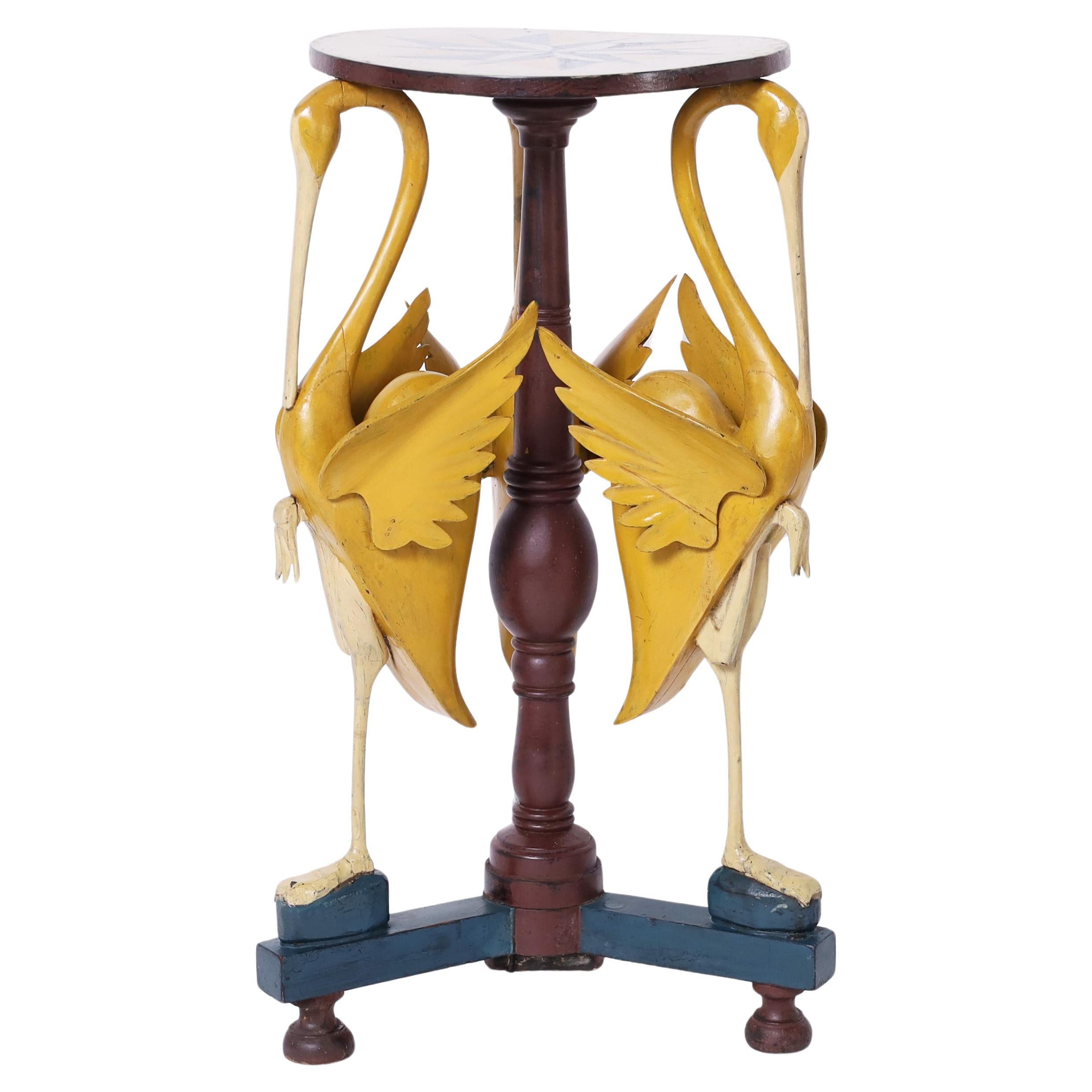 Antique Italian Painted Stork Stand or Table For Sale at 1stDibs