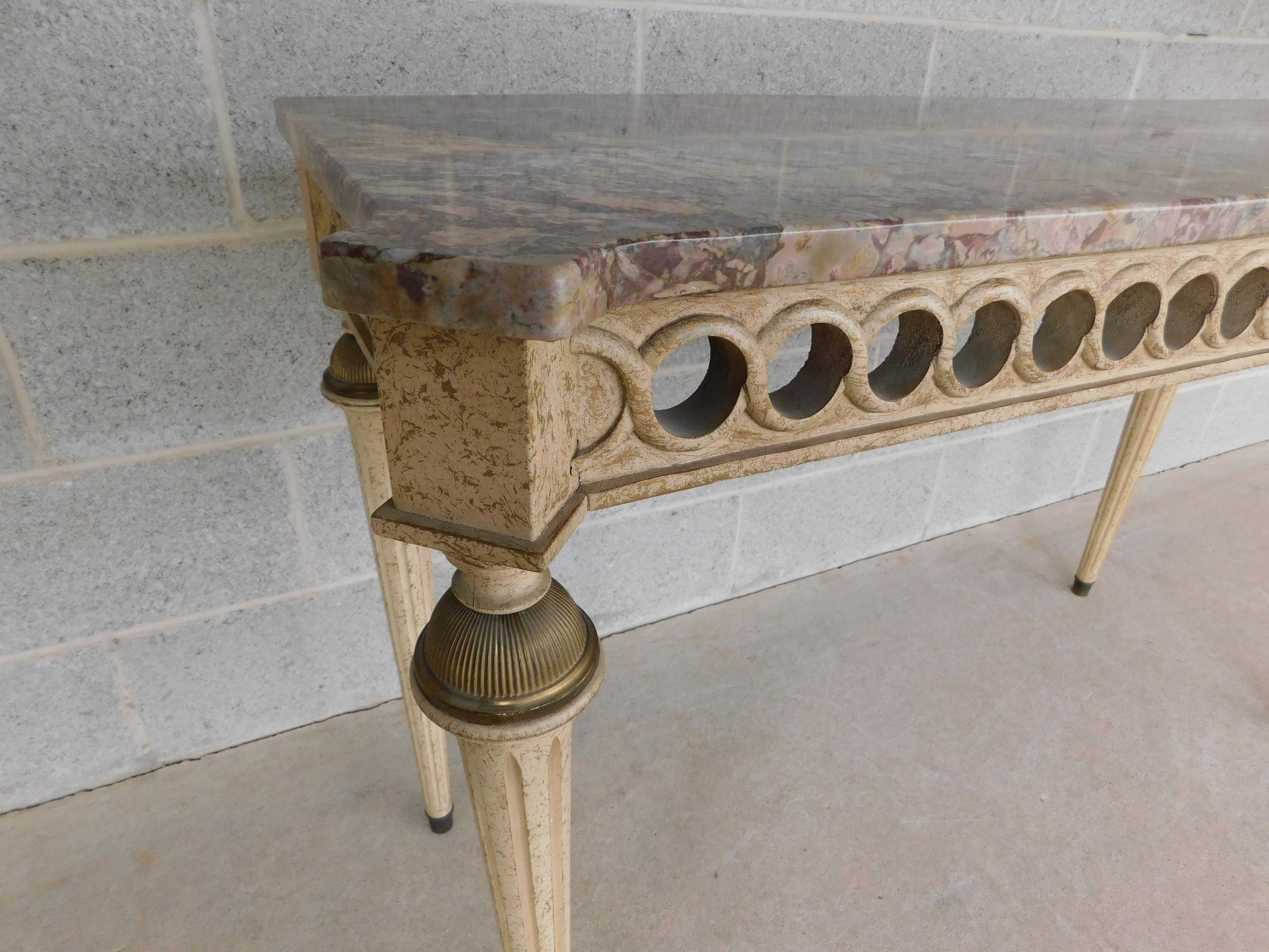 Antique Italian Regency Style Marble Top Console Table at 1stDibs