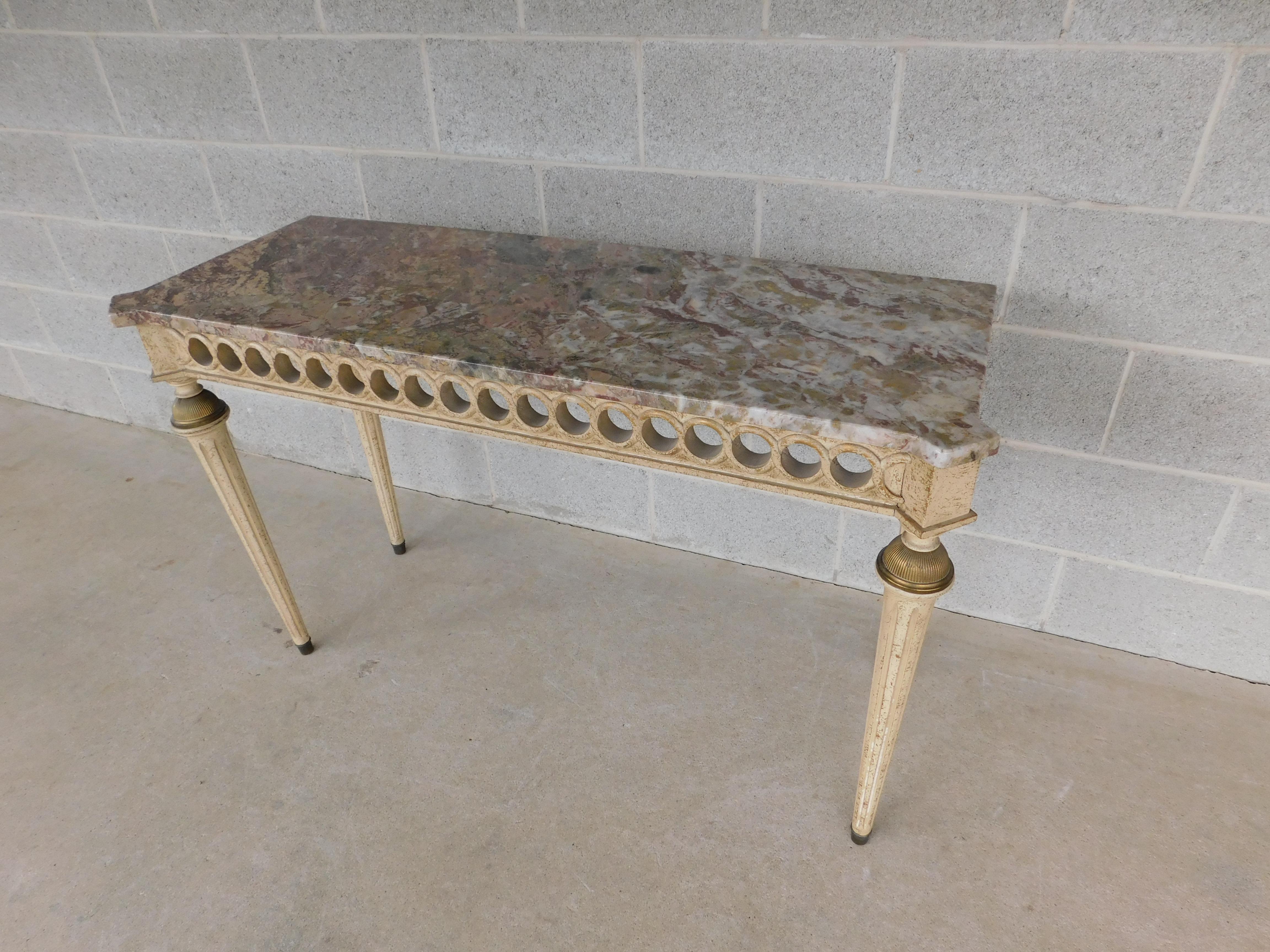 Antique Italian Regency Style Marble Top Console Table at 1stDibs
