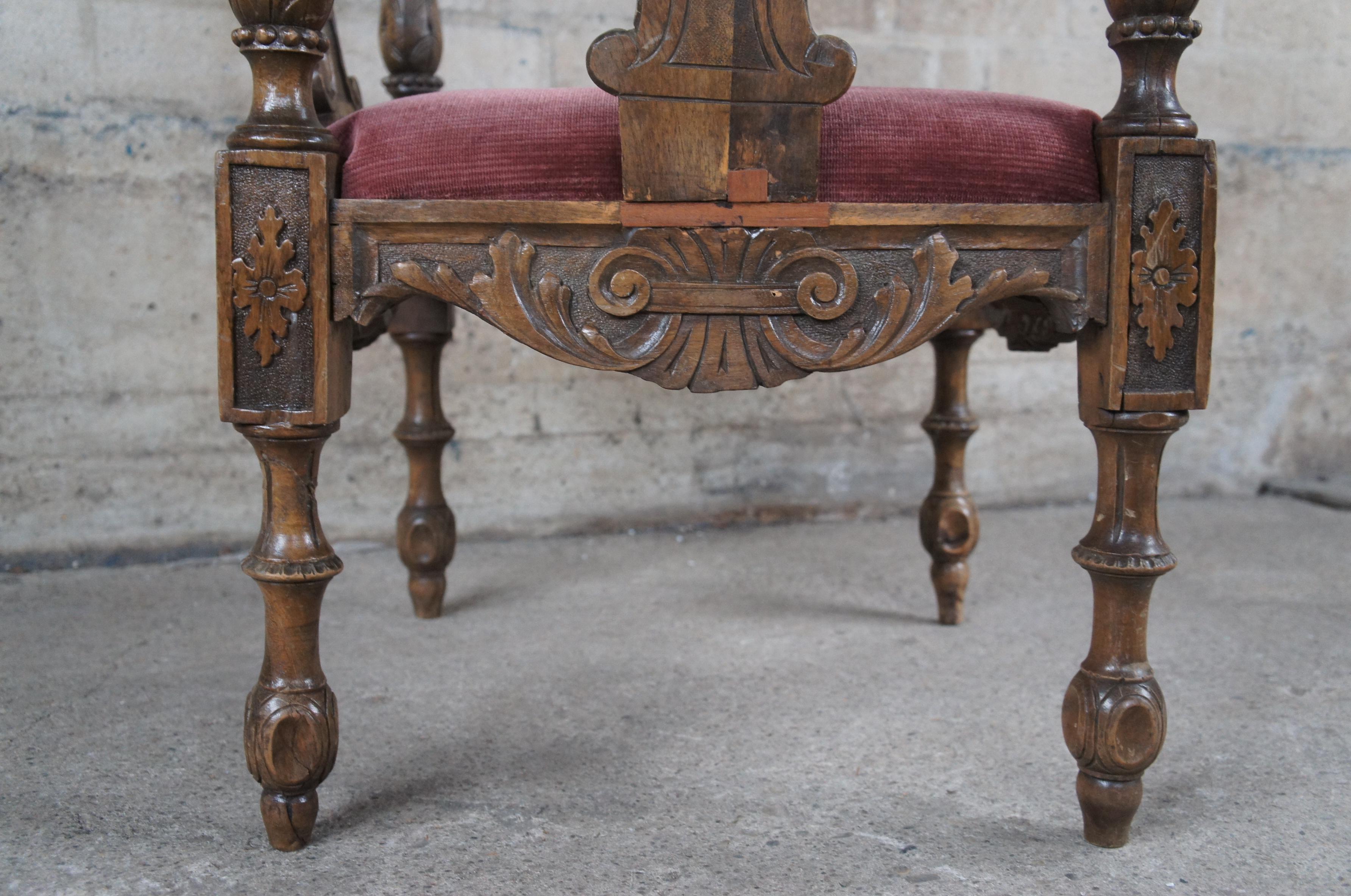 Antique Italian Renaissance Carved Baroque Pheonix Cherub Corner Arm ...