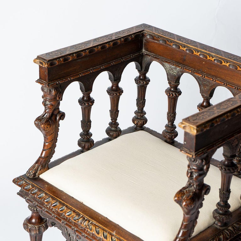 Antique Italian Renaissance Carved Folk Art Armchair, 19th Century For ...