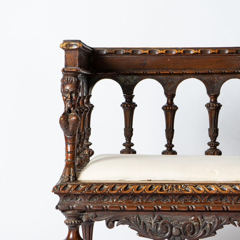 Antique Italian Renaissance Carved Folk Art Armchair, 19th Century For ...