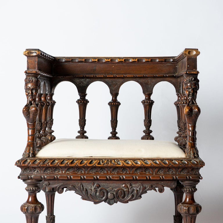 Antique Italian Renaissance Carved Folk Art Armchair, 19th Century For ...