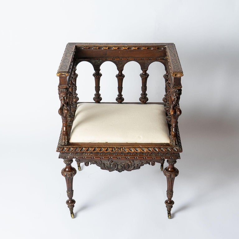 Antique Italian Renaissance Carved Folk Art Armchair, 19th Century For ...