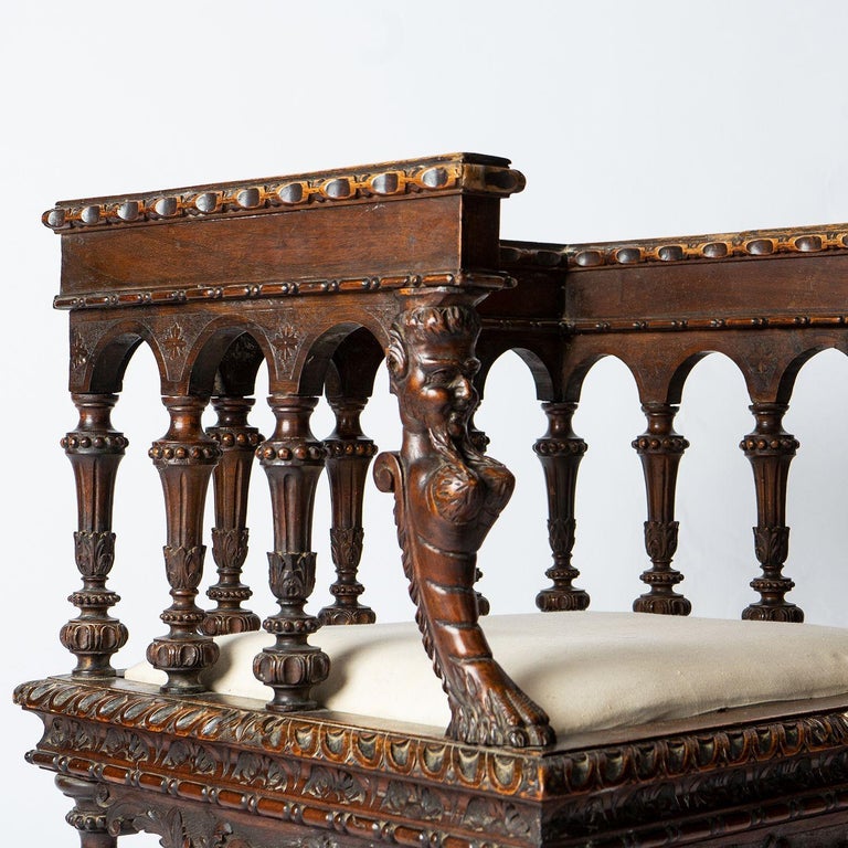 Antique Italian Renaissance Carved Folk Art Armchair, 19th Century For ...