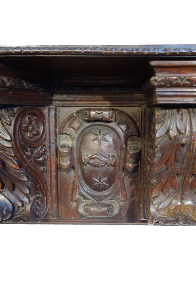 Antique Italian Renaissance Style Architectural Hand Carved Shelf Circa ...