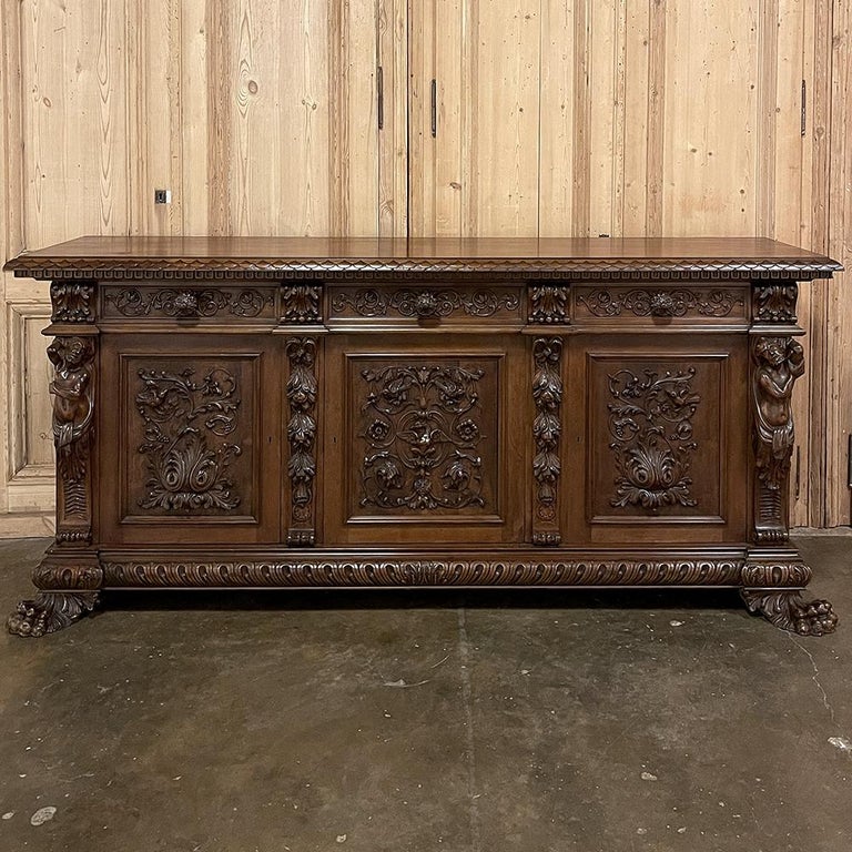 Antique Italian Renaissance Two-Piece Bar, Counter in Walnut For Sale ...