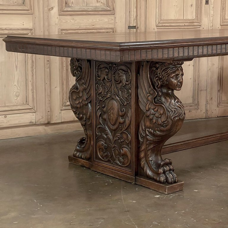 Antique Italian Renaissance Walnut Dining Table For Sale at 1stDibs