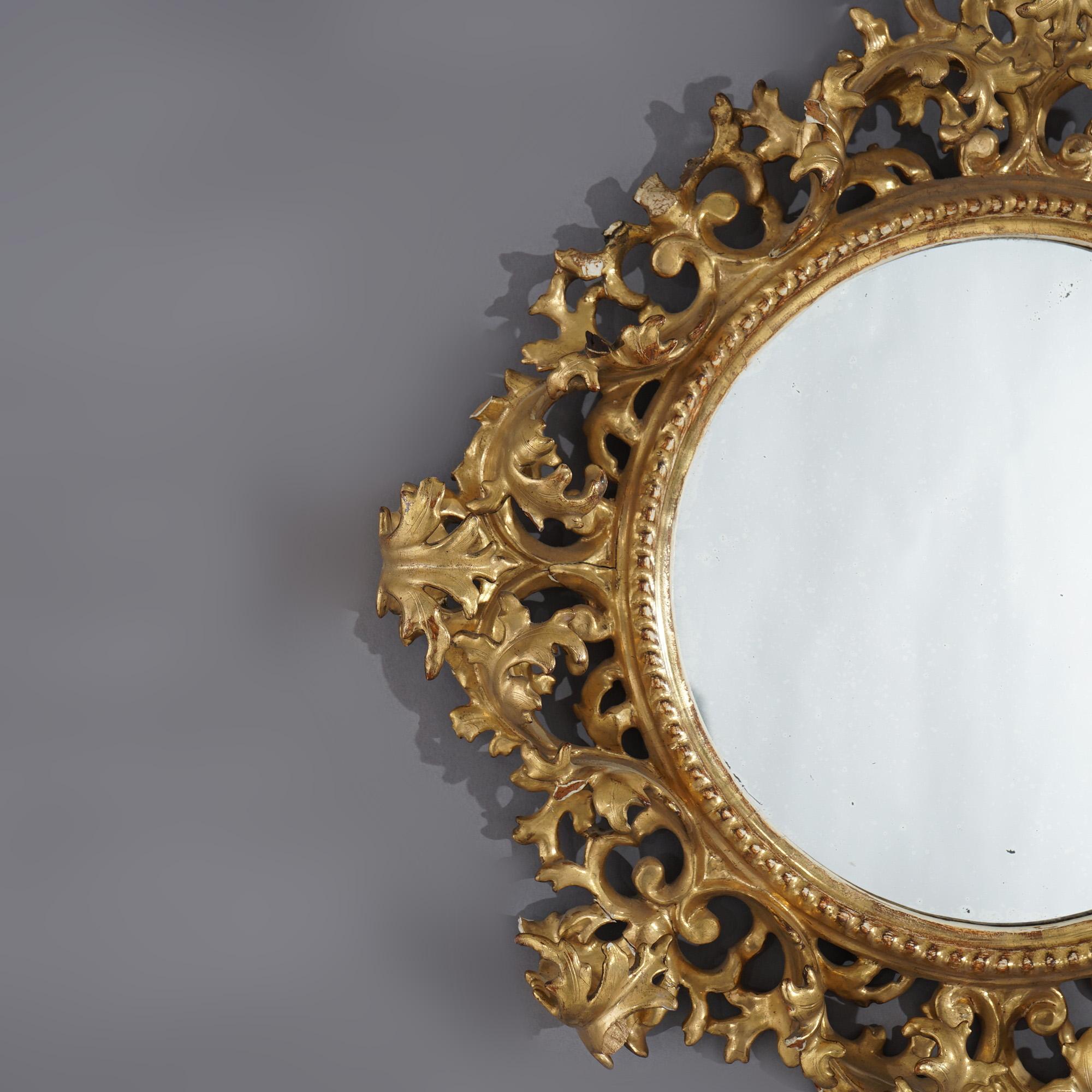 Antique Italian Reticulated Rococo Giltwood Wall Mirror 19thC For Sale ...
