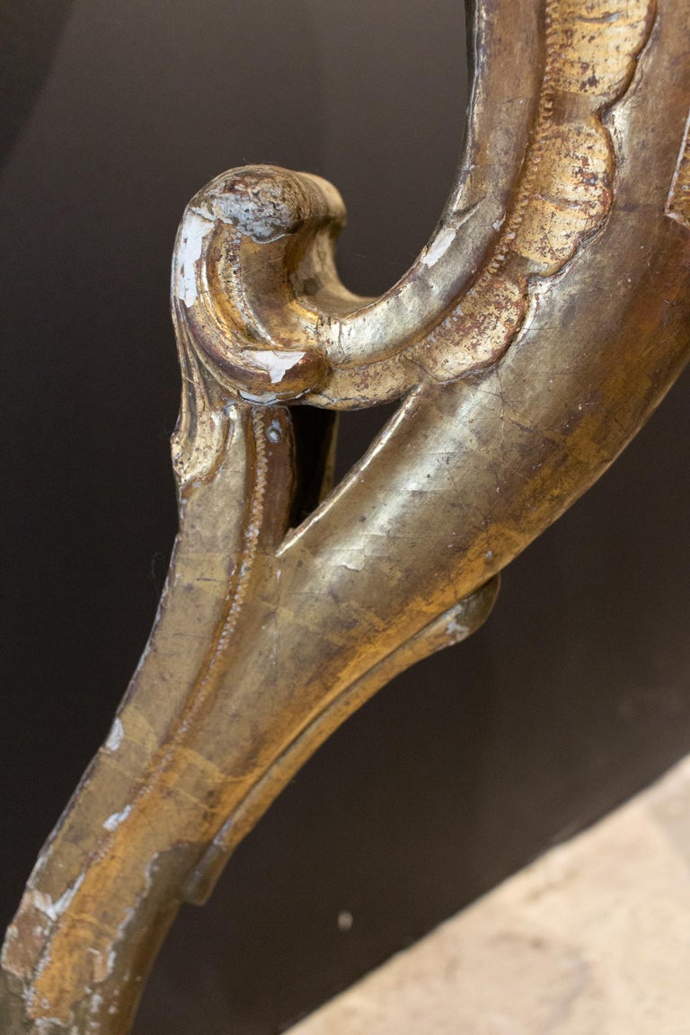 Antique Italian Rococo Wood and Plaster Console with Distressed Gilt ...