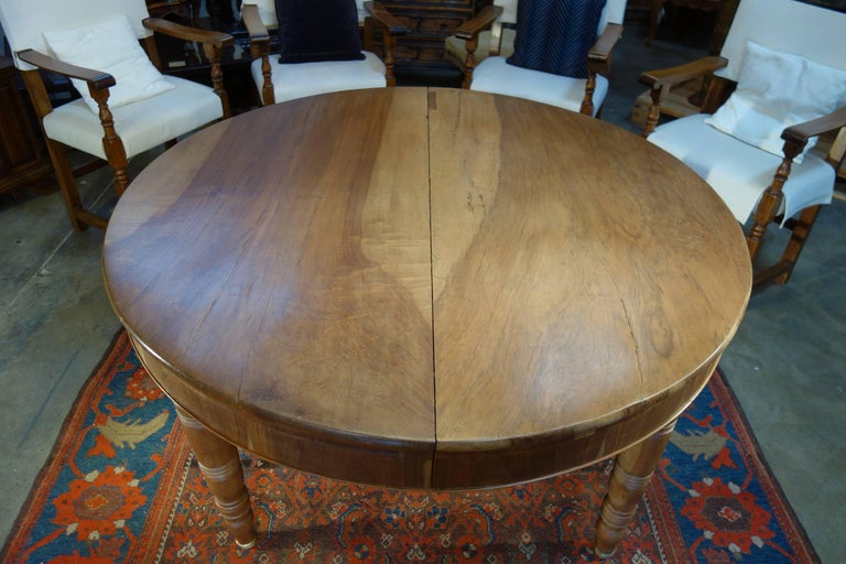 Italian Rustic Tuscan Farmhouse Walnut Round Table Circa 1860 at 1stDibs