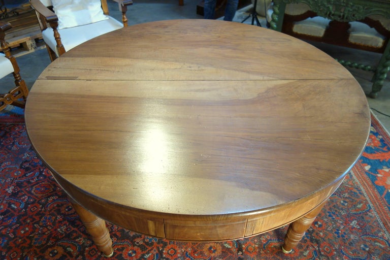Italian Rustic Tuscan Farmhouse Walnut Round Table Circa 1860 at 1stDibs