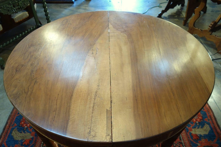 Italian Rustic Tuscan Farmhouse Walnut Round Table Circa 1860 at 1stDibs