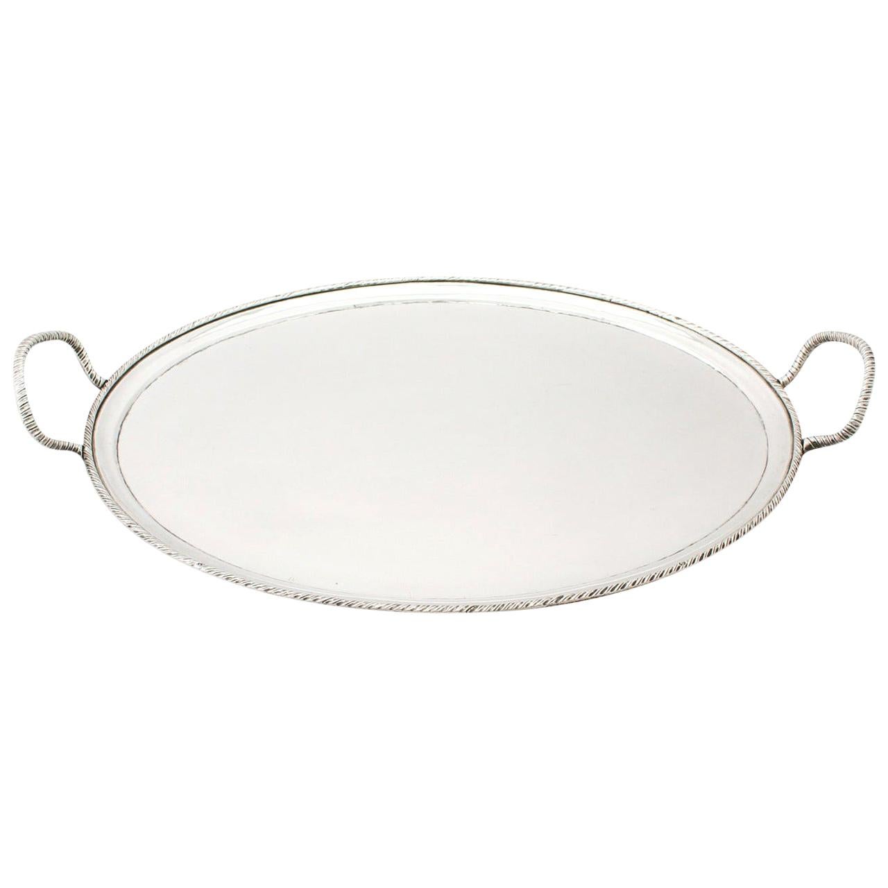 Antique Georgian Silver Tray 1800 Serving Tray / Tea Tray at 1stDibs