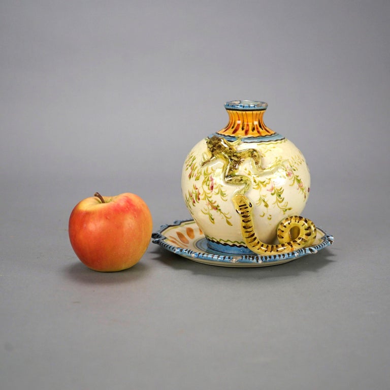 Antique Italian Soft Paste Porcelain Certosa Di Firenze Frog and Snake ...