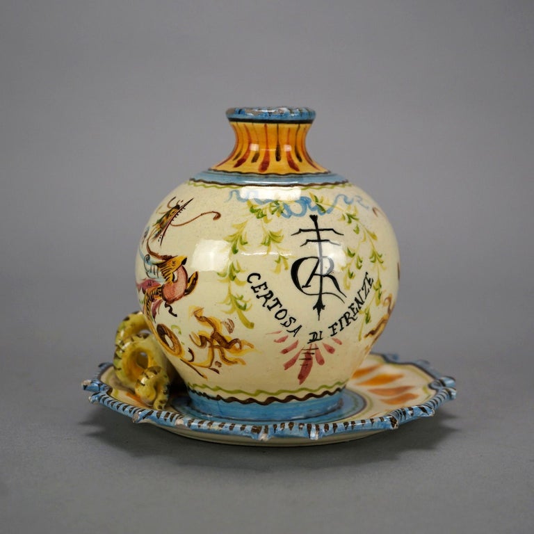 Antique Italian Soft Paste Porcelain Certosa Di Firenze Frog and Snake ...