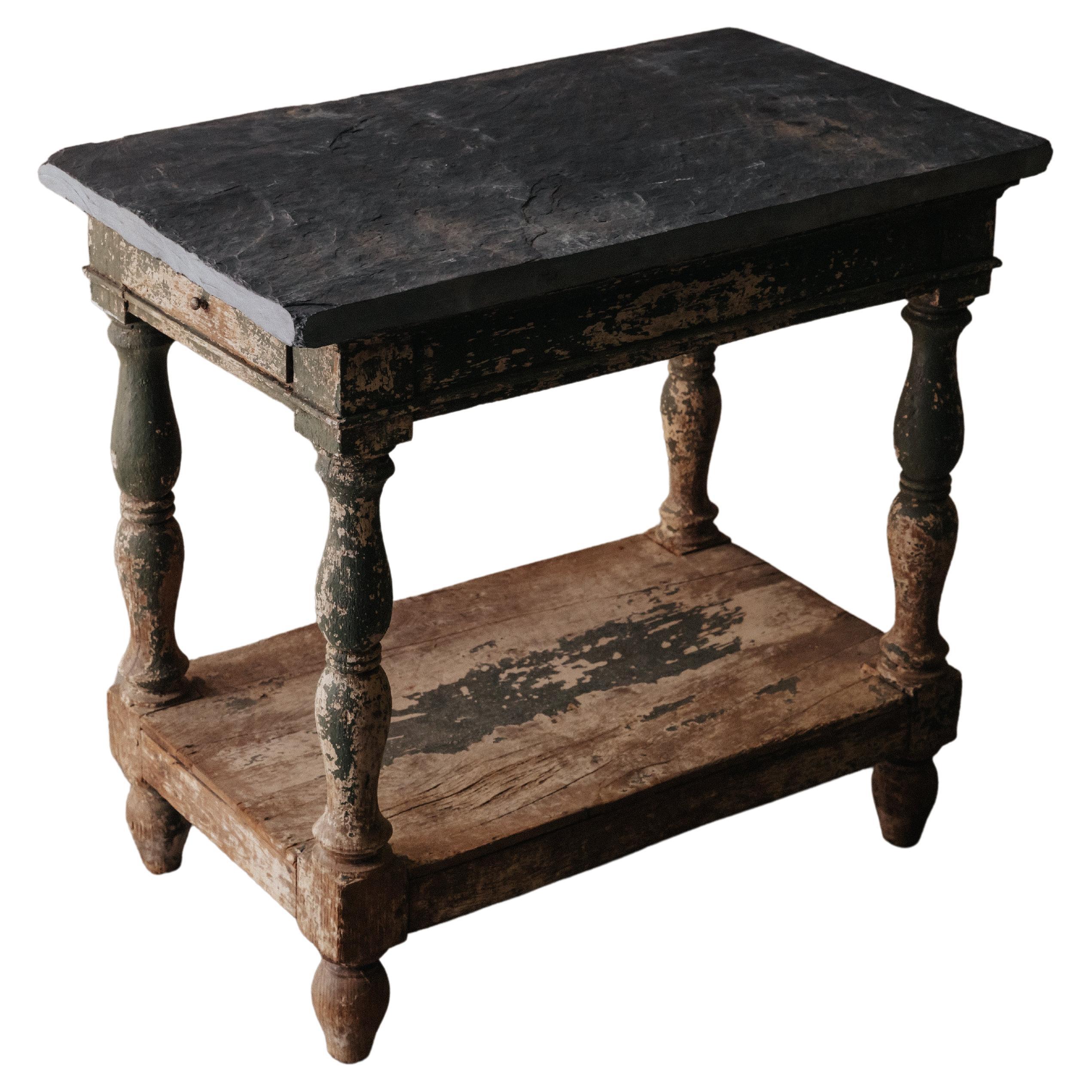 Antique Italian Table With Stone Top, Circa 1850 For Sale at 1stDibs