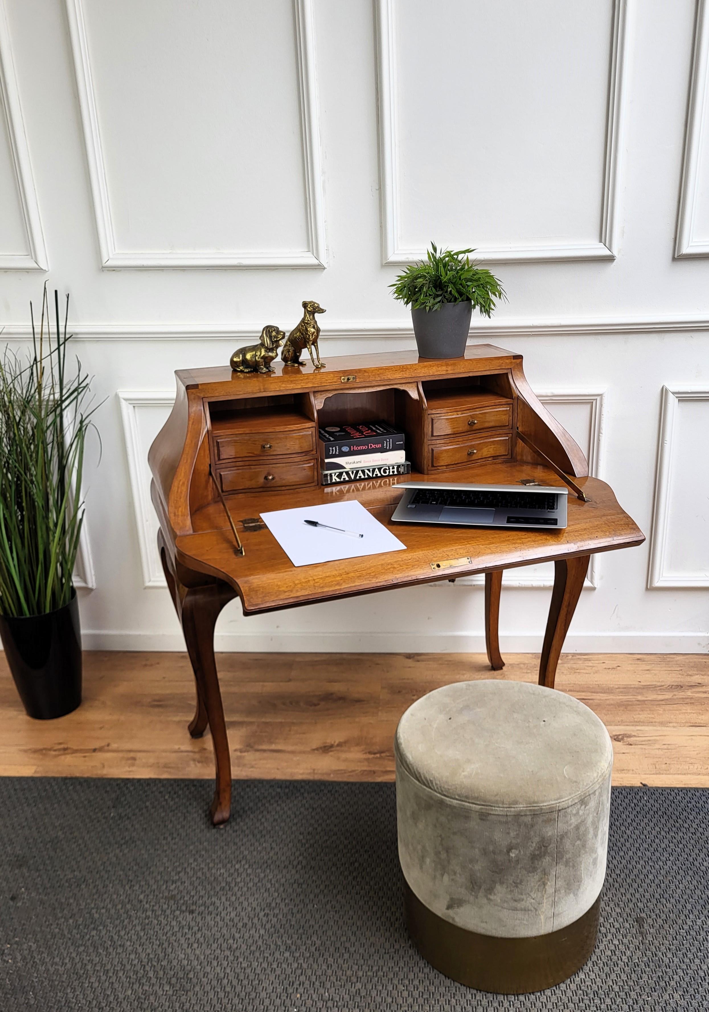 Antique Italian Walnut Slant Front Secretary Desk Writing Table For ...
