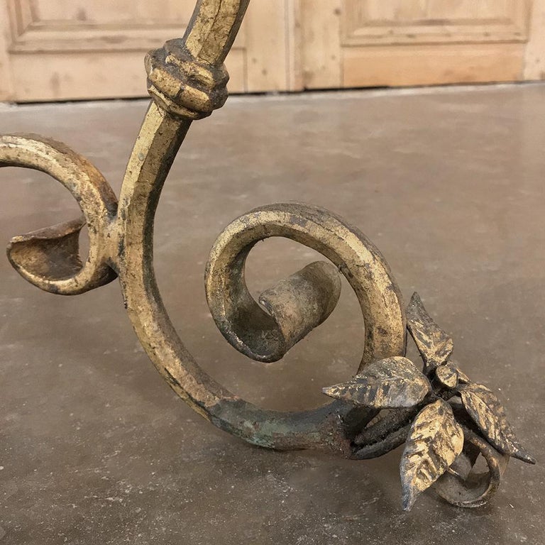 Antique Italian Wrought Iron and Glass Top Coffee Table at 1stDibs