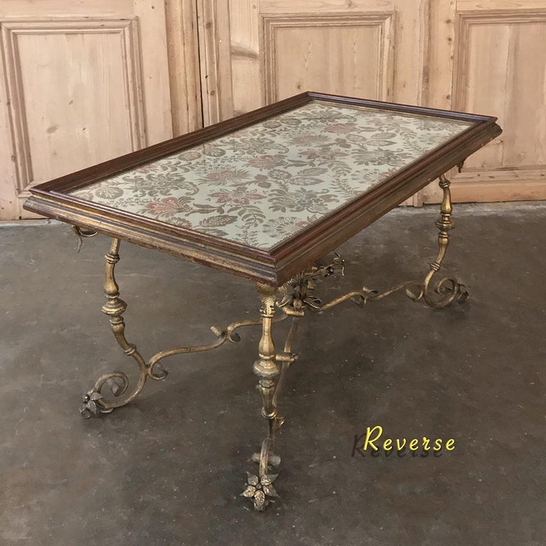 Antique Italian Wrought Iron and Glass Top Coffee Table at 1stDibs