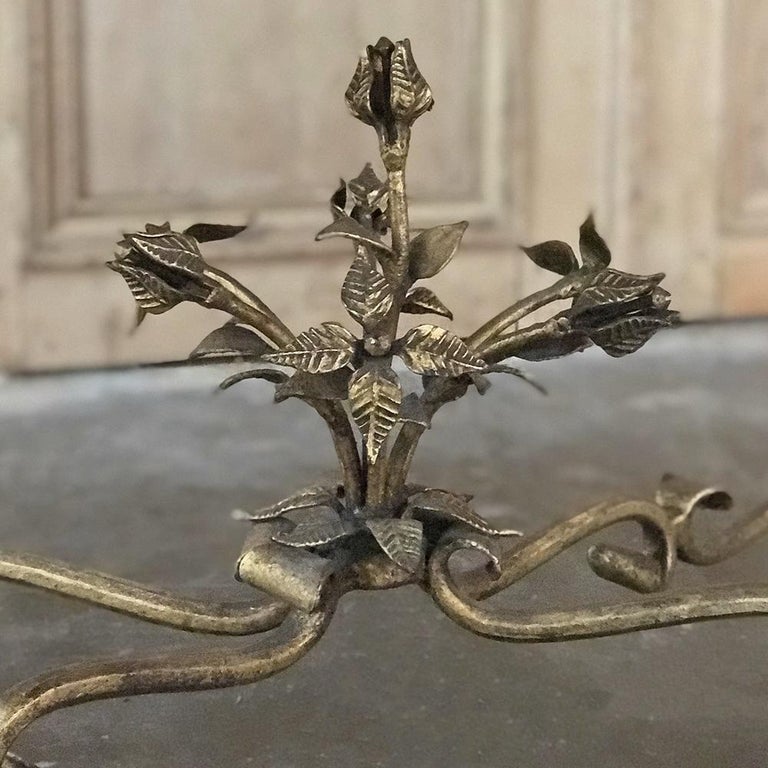 Antique Italian Wrought Iron and Glass Top Coffee Table at 1stDibs