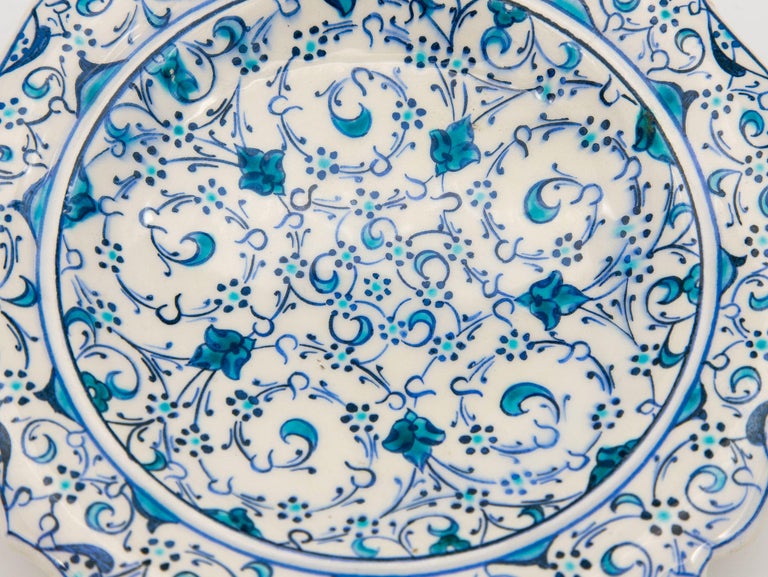 Antique Iznek Pottery, Turquoise, Blue, Cream For Sale at 1stDibs