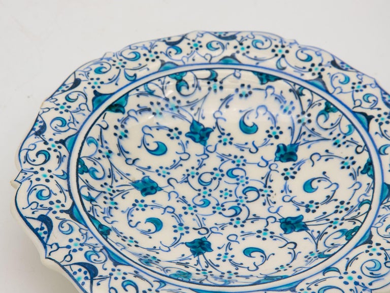 Antique Iznek Pottery, Turquoise, Blue, Cream For Sale at 1stDibs