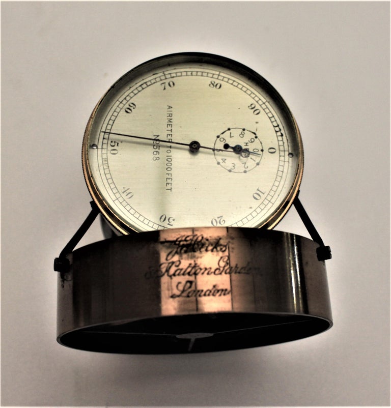 Antique J. Hicks London Brass Scientific Air Meter Instrument with ...